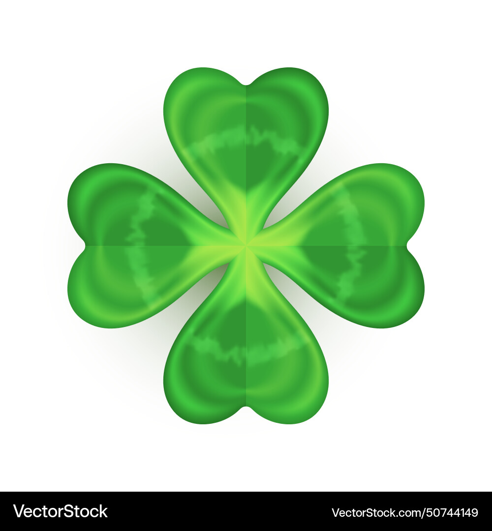 Realistic shamrock icon clover four leaves logo Vector Image