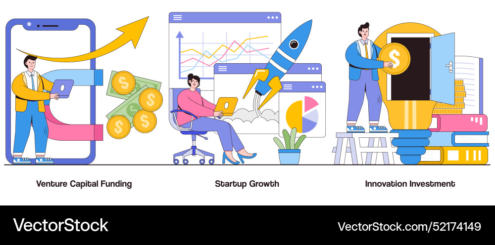 Venture capital funding startup growth innovation Vector Image