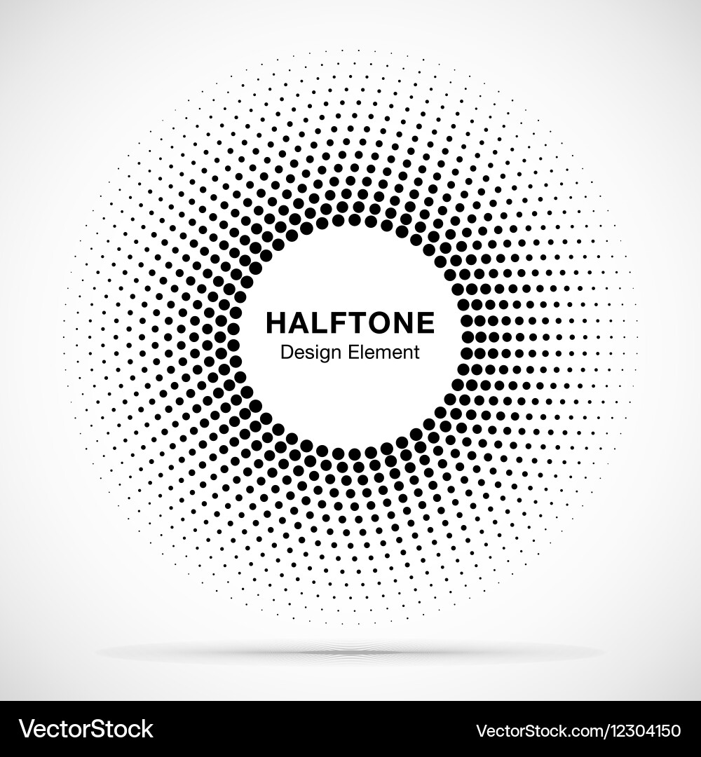 Black Halftone Circle Logo Royalty Free Vector Image