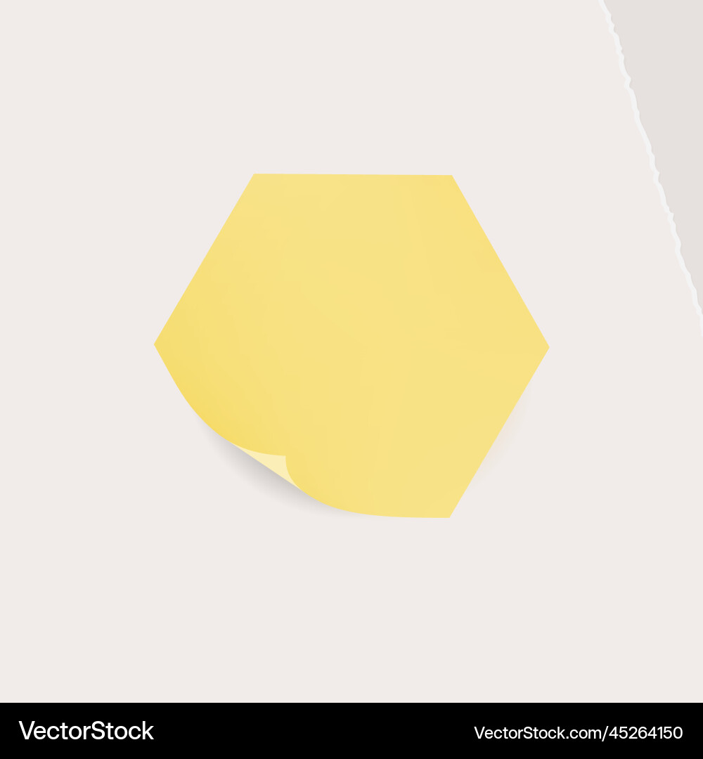 Blank yellow hexagon paper note social ads Vector Image