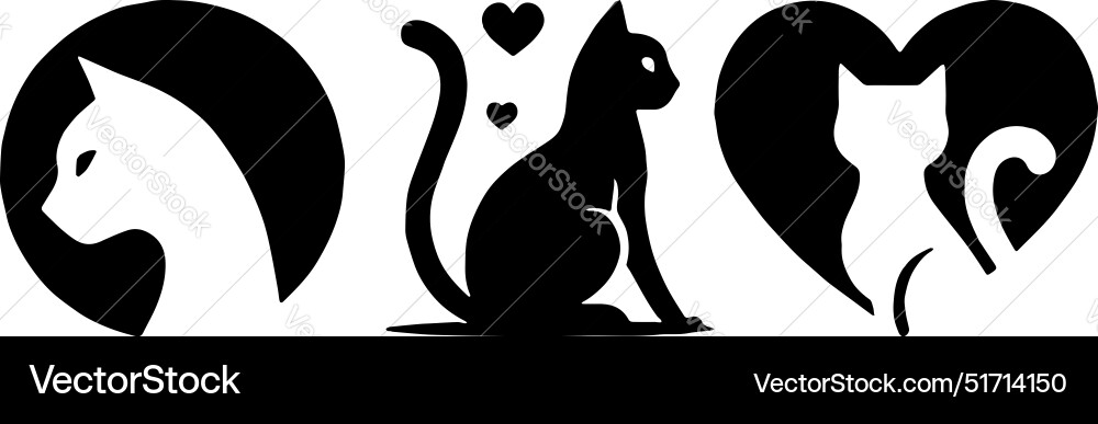 Cat logo set Royalty Free Vector Image - VectorStock