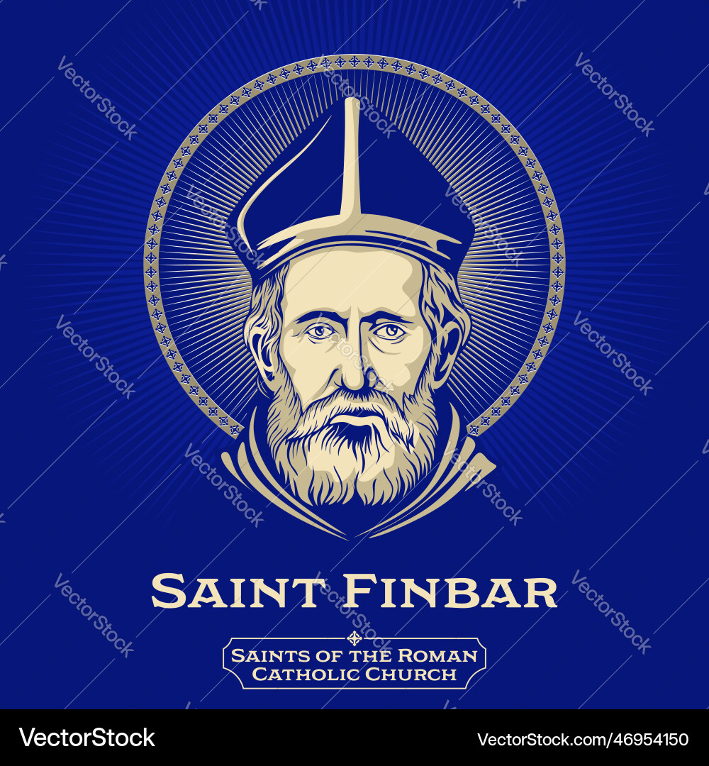 Catholic saints finbar Royalty Free Vector Image