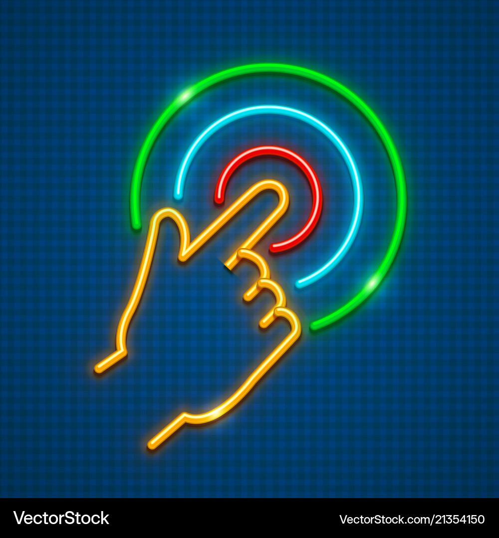 Click finger on touchscreen Royalty Free Vector Image
