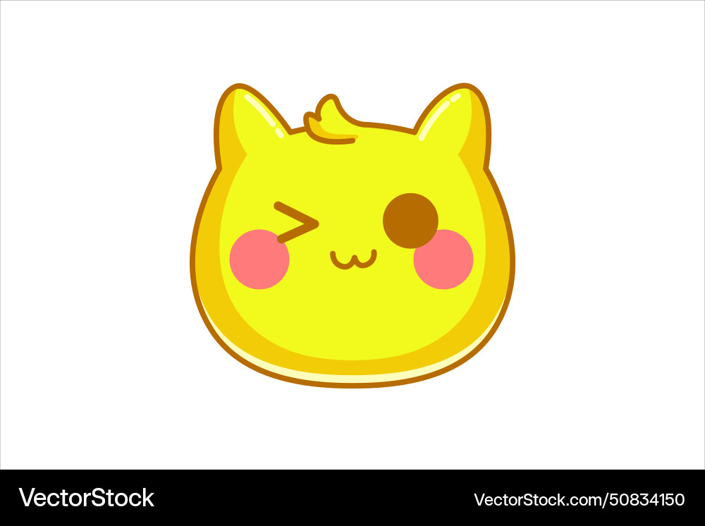 Cute animal expression sticker design Royalty Free Vector