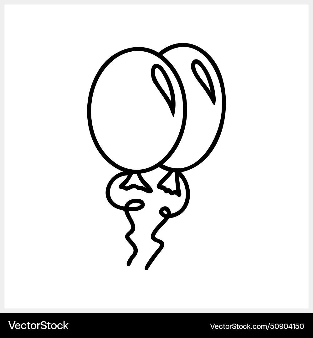 Doodle ballon icon isolated hand drawing Vector Image