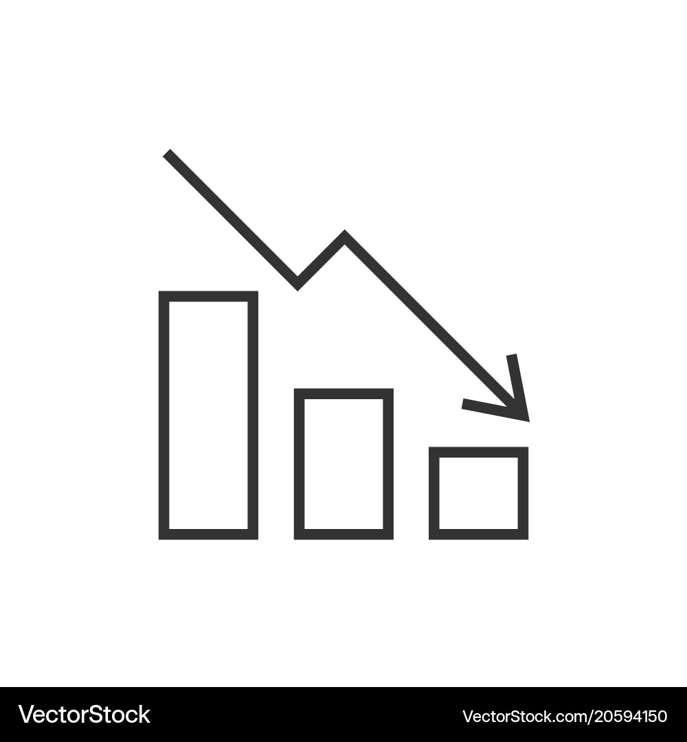 Falling chart icon Royalty Free Vector Image - VectorStock