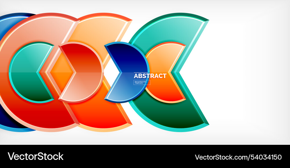 Glass reflective geometric round shapes background