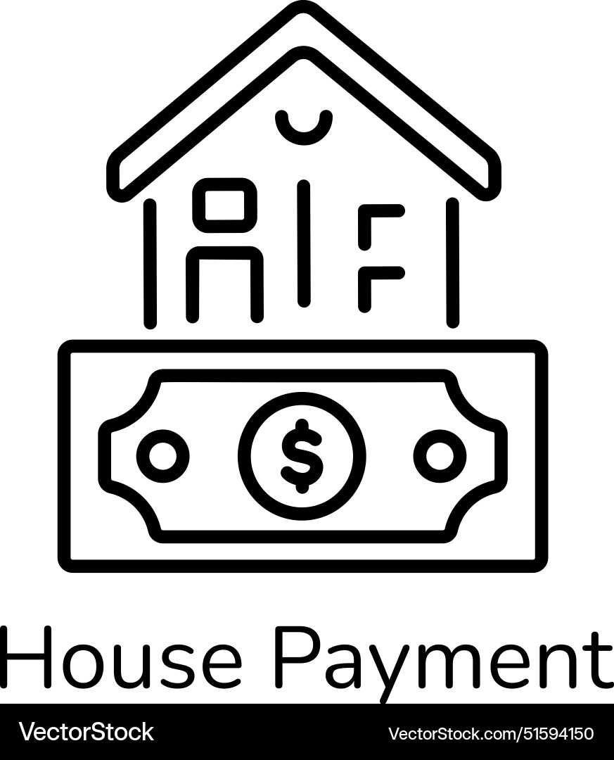House payment Royalty Free Vector Image - VectorStock