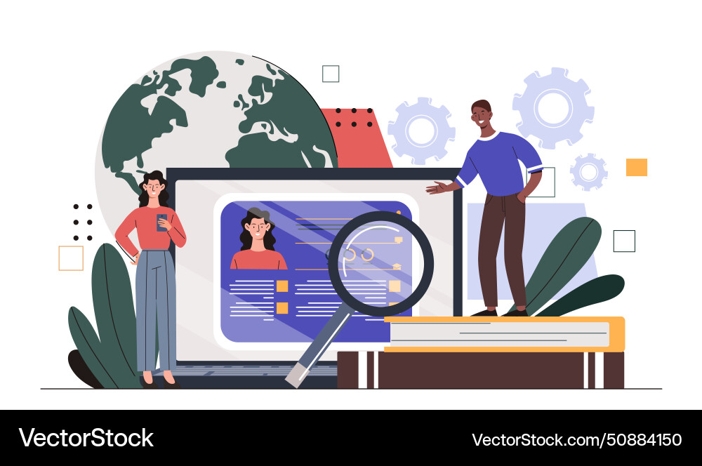 Hr management concept Royalty Free Vector Image