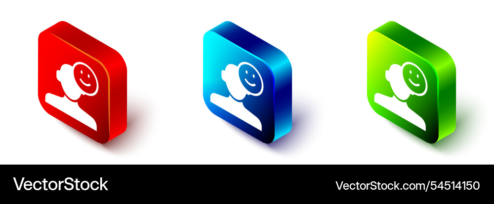 Isometric good mood icon isolated on white Vector Image