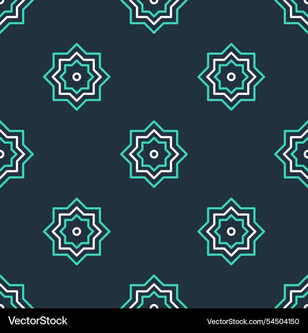 Line islamic octagonal star ornament icon Vector Image