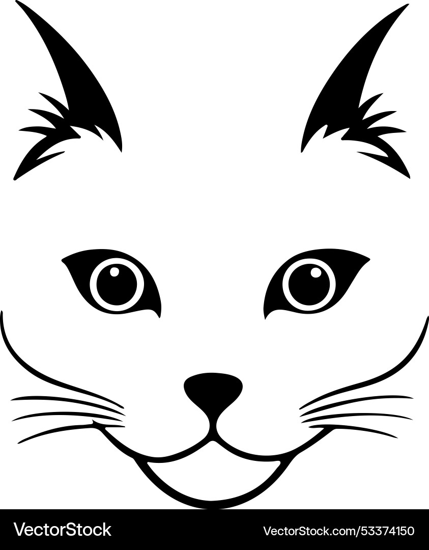 Logo featuring a cat head Royalty Free Vector Image