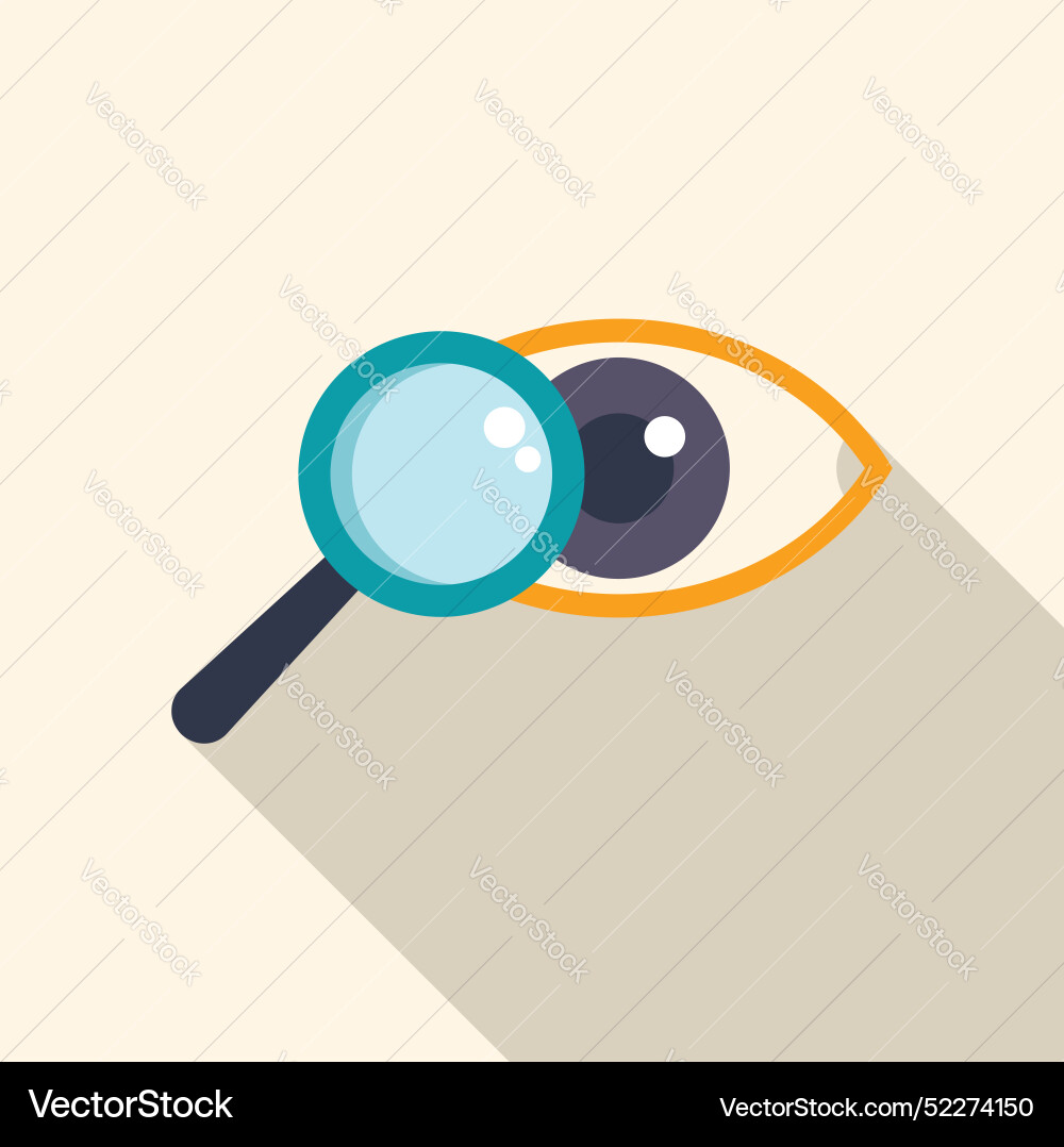 Magnifying glass examining human eye concept Vector Image