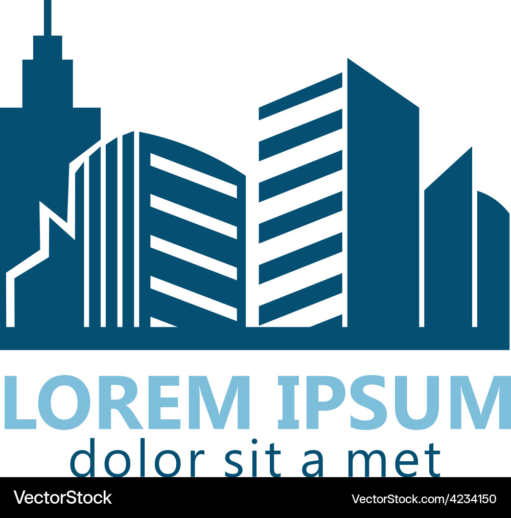 Modern building city logo Royalty Free Vector Image