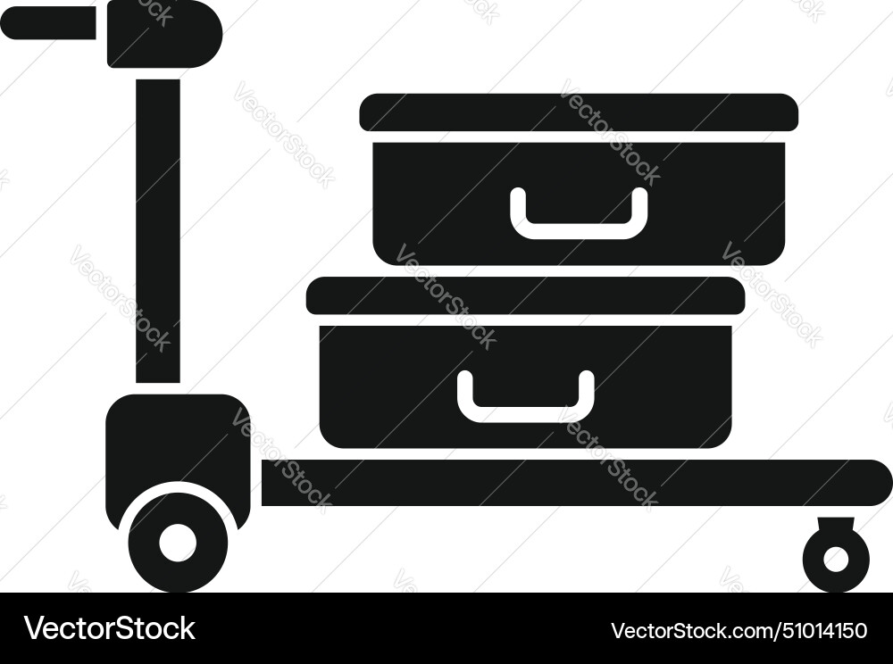 Move luggage trolley icon simple move Royalty Free Vector