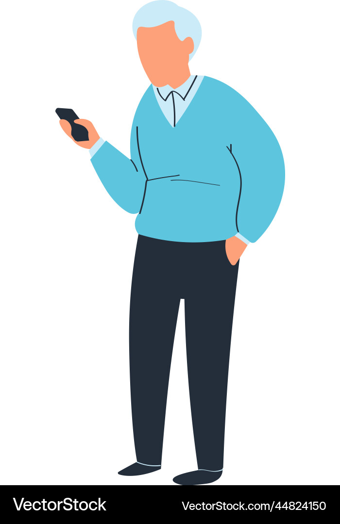 Old man drawing styling aged people retirement Vector Image