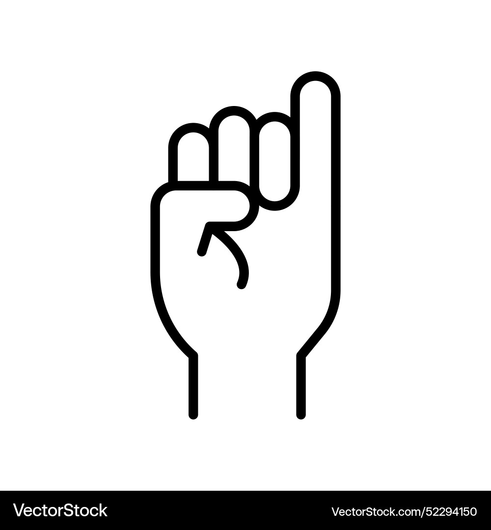 Pinky finger icon linear logo mark in black Vector Image