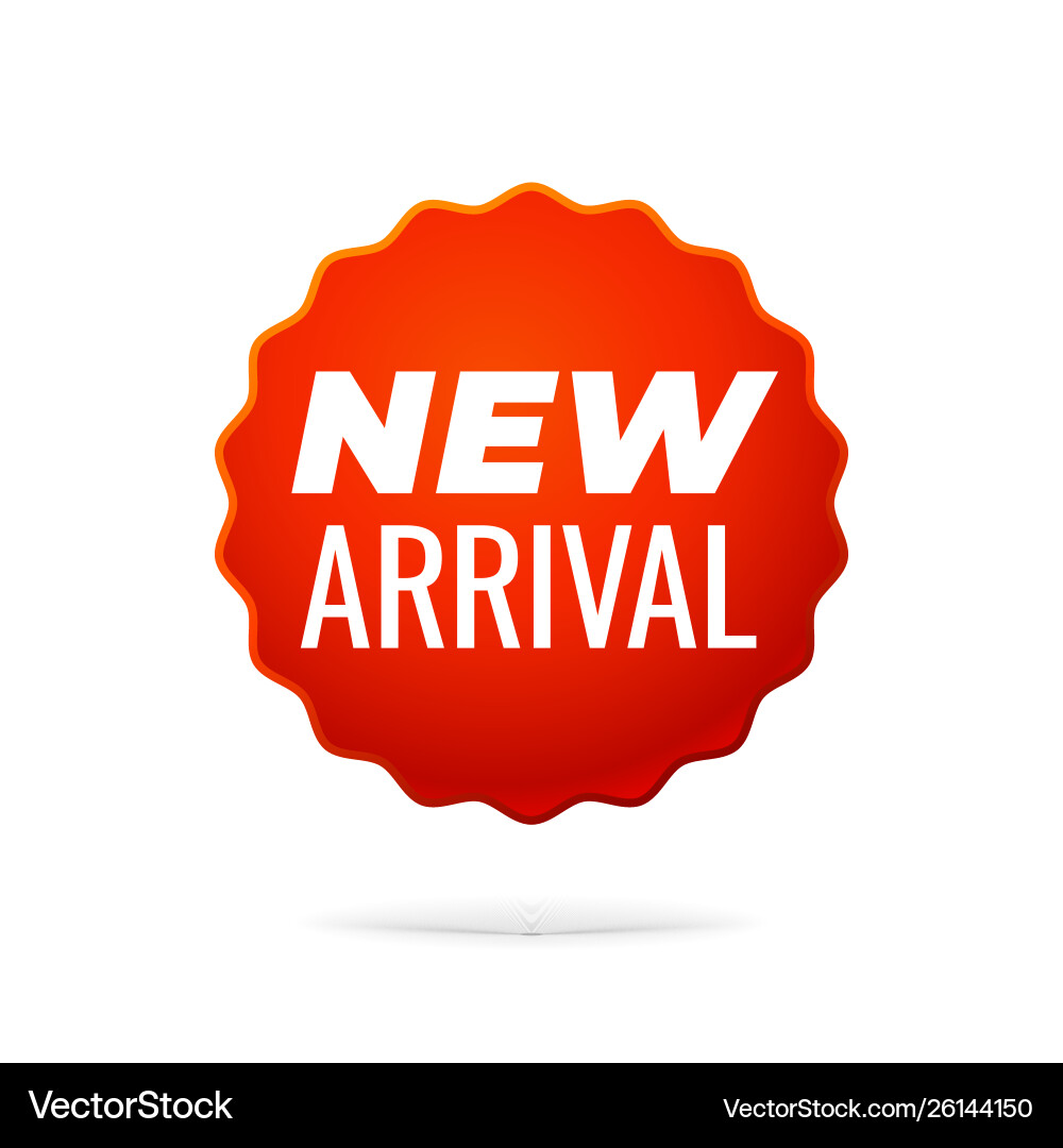 Red New Arrival Sticker Royalty Free Vector Image