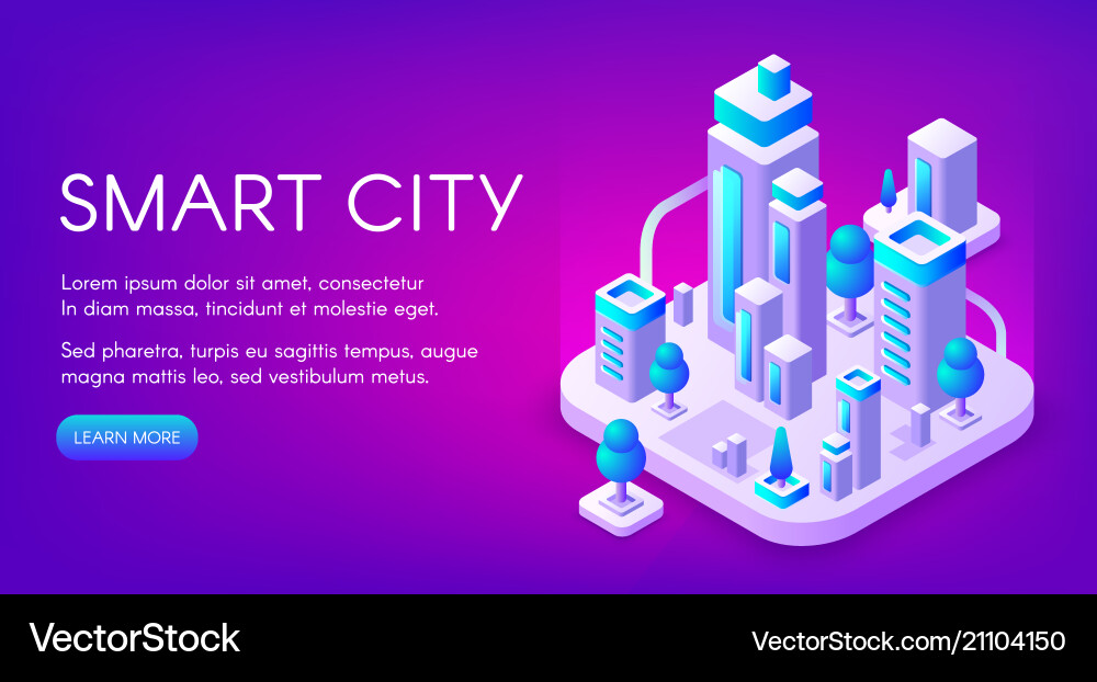 Smart city technology Royalty Free Vector Image