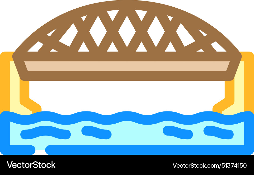 Tied-arch bridge color icon Royalty Free Vector Image