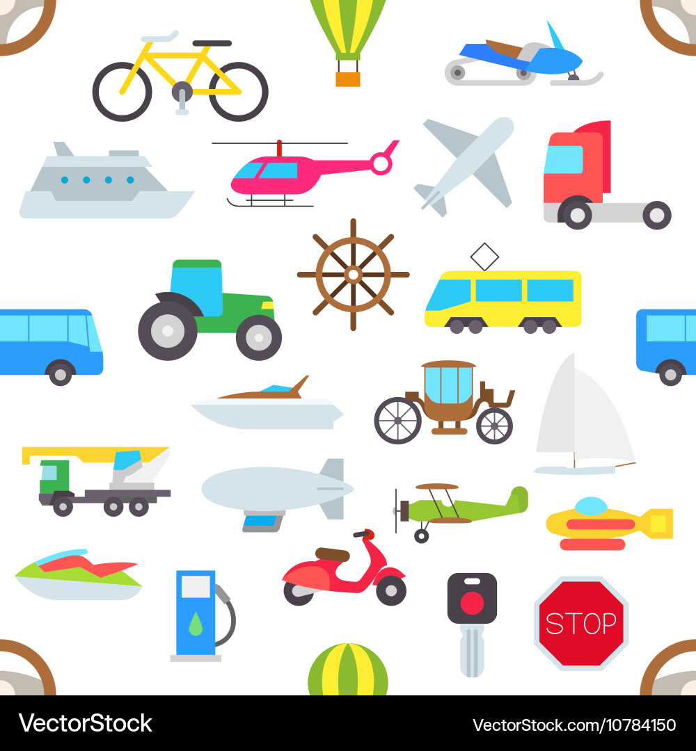 Transport pattern stickers Royalty Free Vector Image