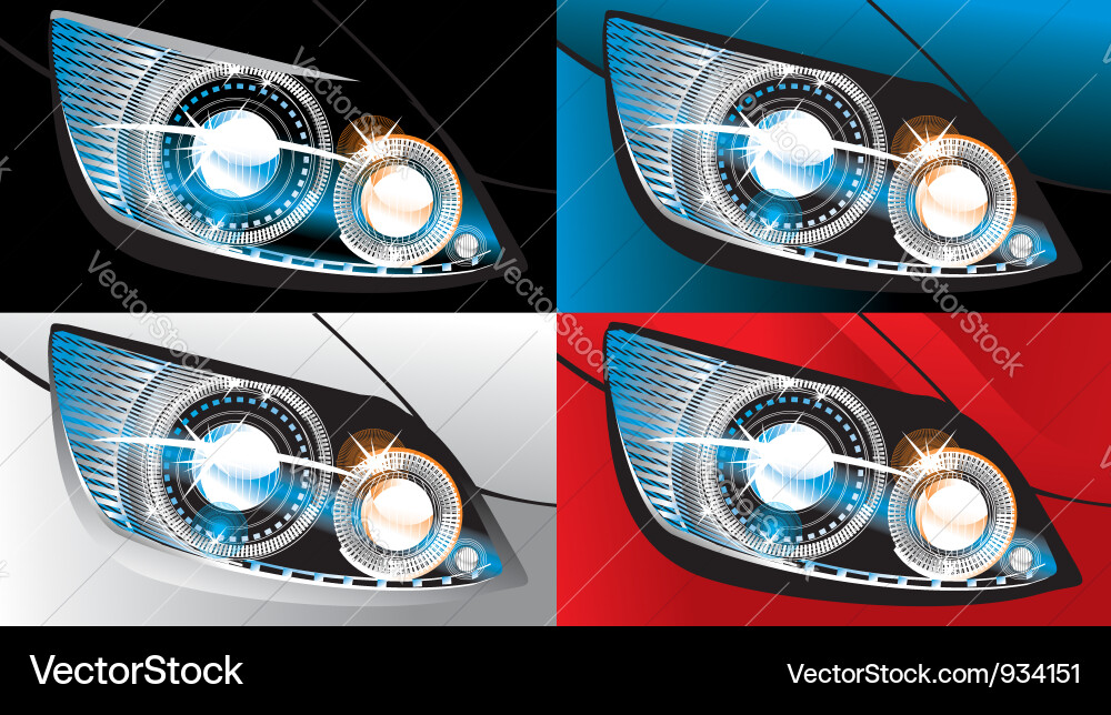 Car headlight Royalty Free Vector Image - VectorStock