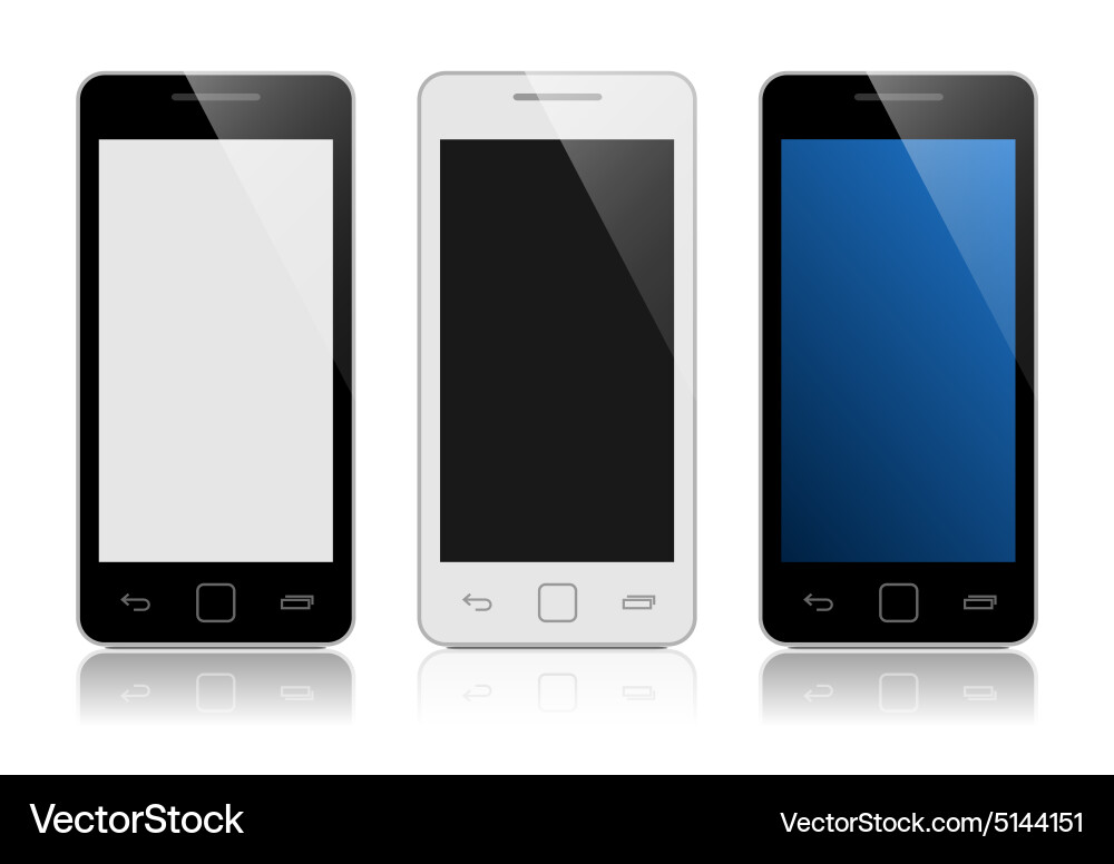 Collection of Modern Smartphones Royalty Free Vector Image