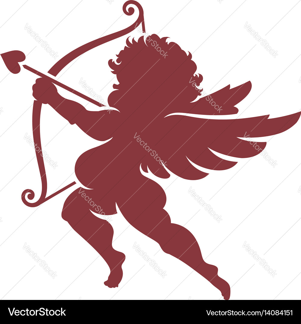 Cupid silhouette Royalty Free Vector Image - VectorStock