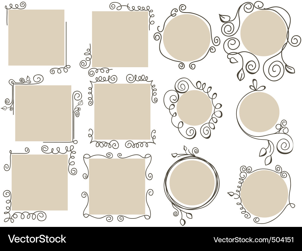 Doodle frames collection Royalty Free Vector Image
