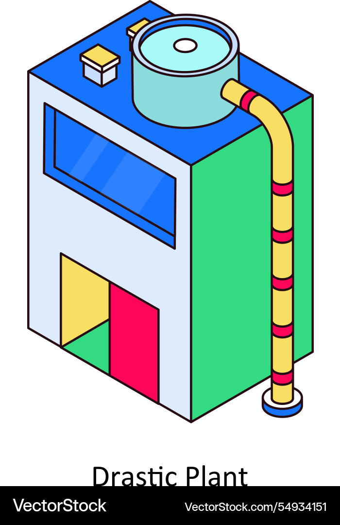 Drastic plant isometric filled Royalty Free Vector Image