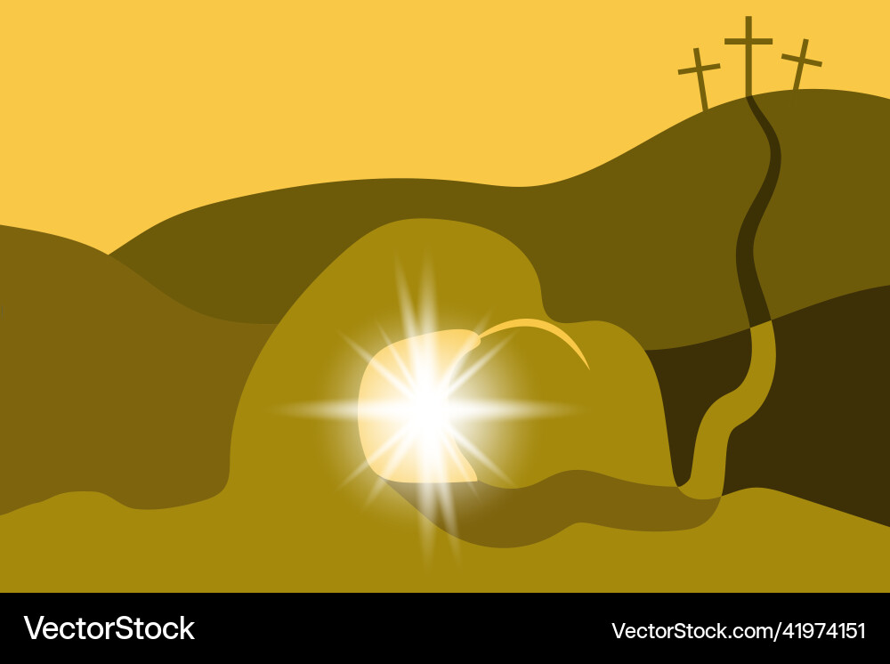 Easter Cave with Crosses Royalty Free Vector Image