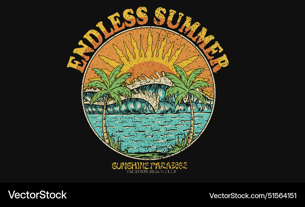 Endless summer graphic print design Royalty Free Vector