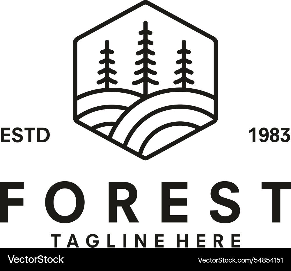 Forest Pine Logo - Natural Elements Royalty Free Vector