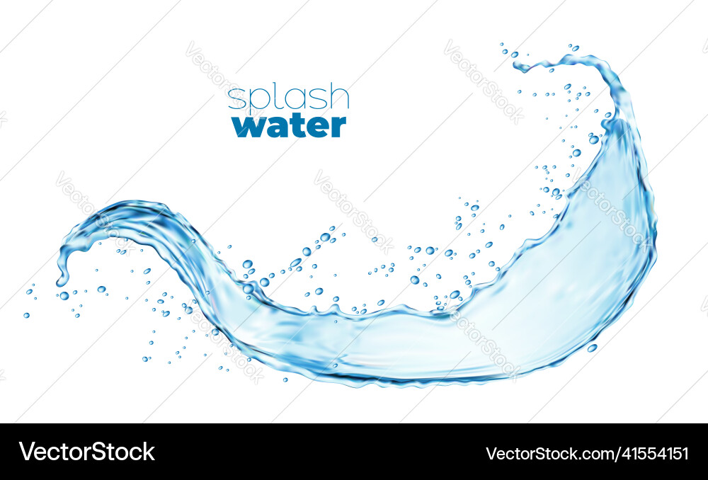 Isolated transparent wide water splash Royalty Free Vector