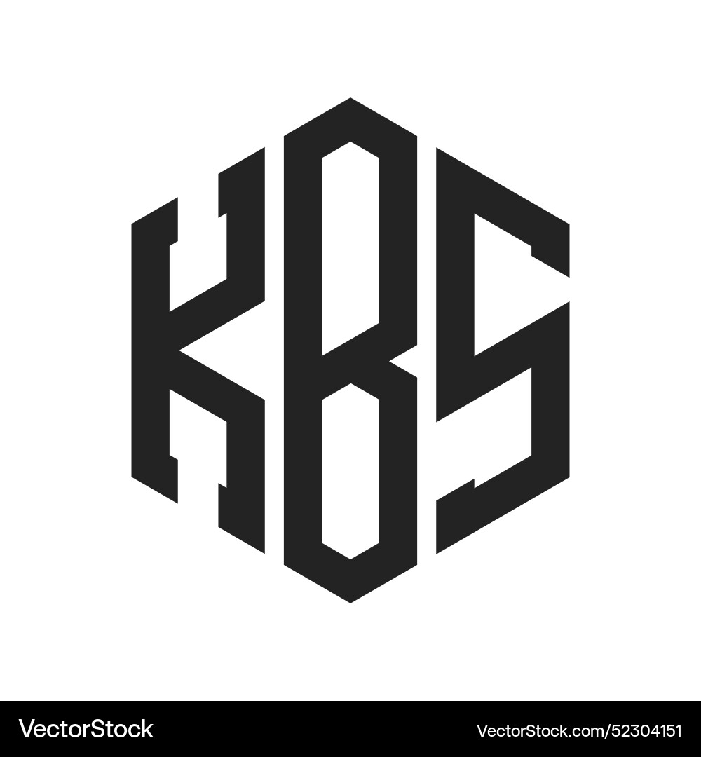 Kbs logo design initial letter monogram Royalty Free Vector