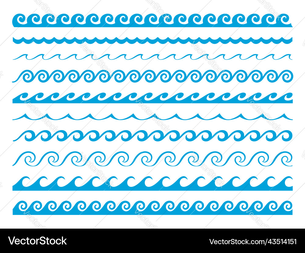 Ocean Wave Water Frames Royalty Free Vector Image