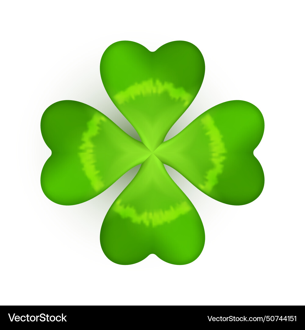 Realistic shamrock icon clover four leaves logo Vector Image