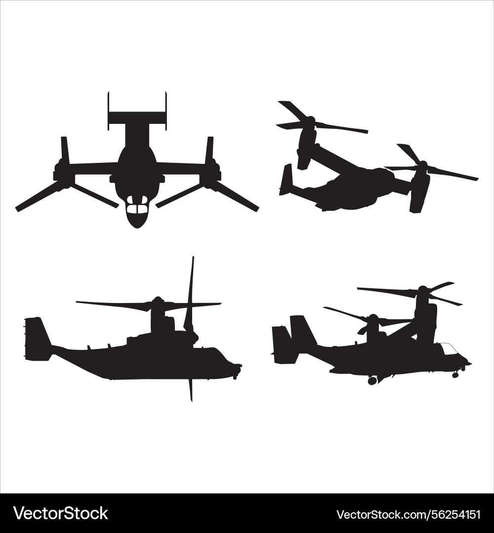 V-22 osprey svg silhouette ospr Royalty Free Vector Image