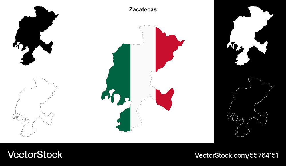 Zacatecas outline map Royalty Free Vector Image