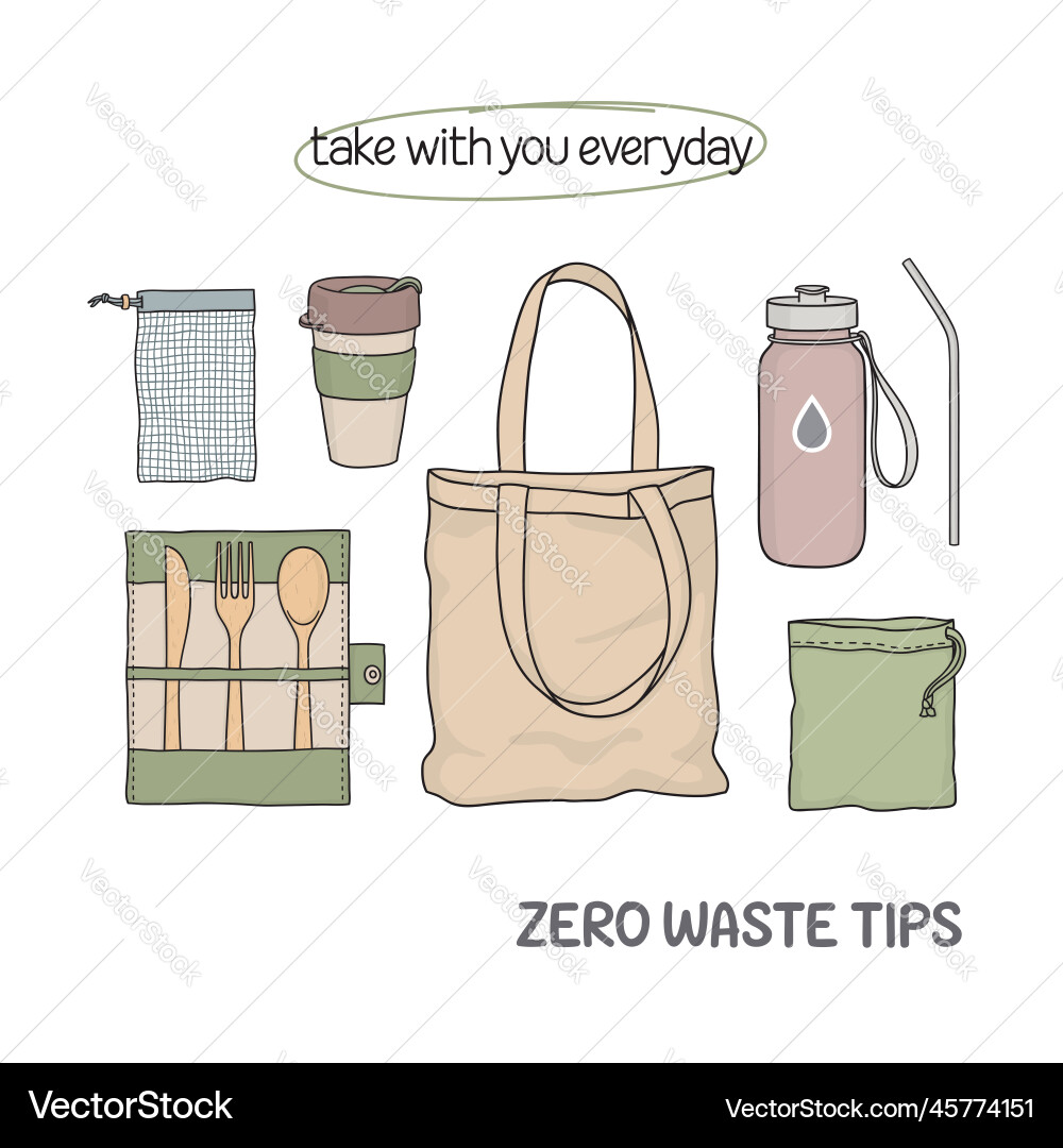 Zero waste lifestyle Royalty Free Vector Image