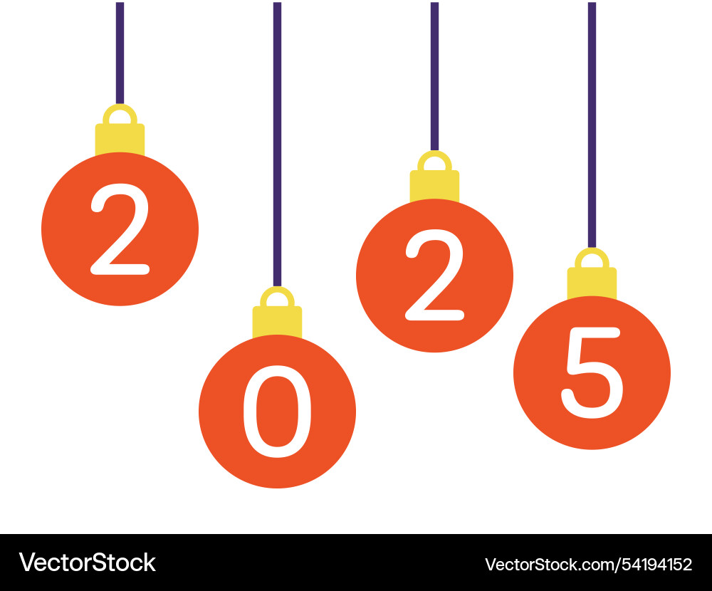 2025 new year celebration christmas balls Vector Image