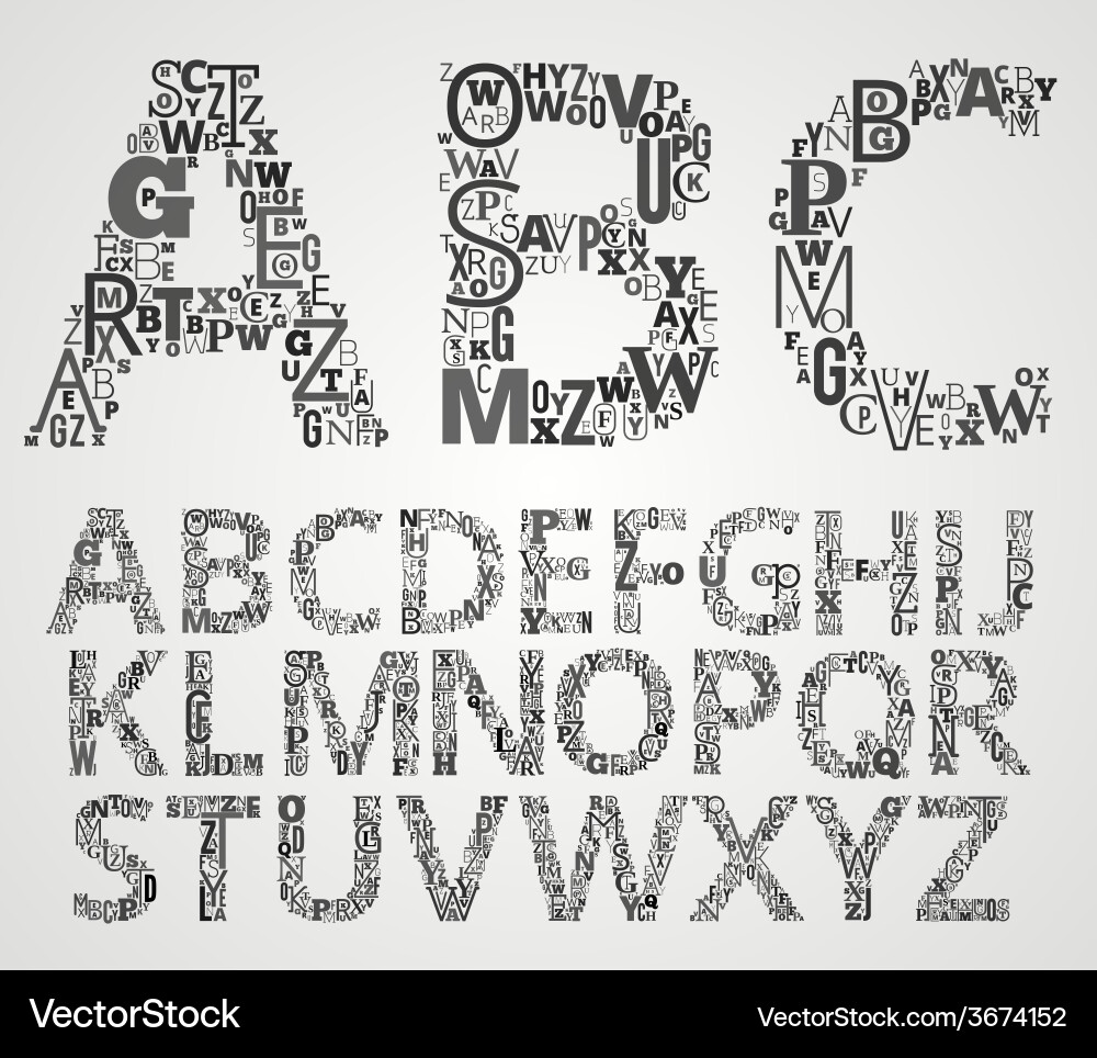 Alphabet set Royalty Free Vector Image - VectorStock