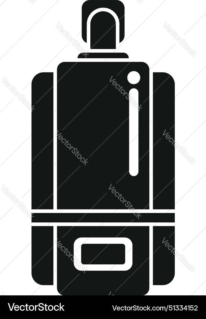 Black icon of a travel backpack Royalty Free Vector Image