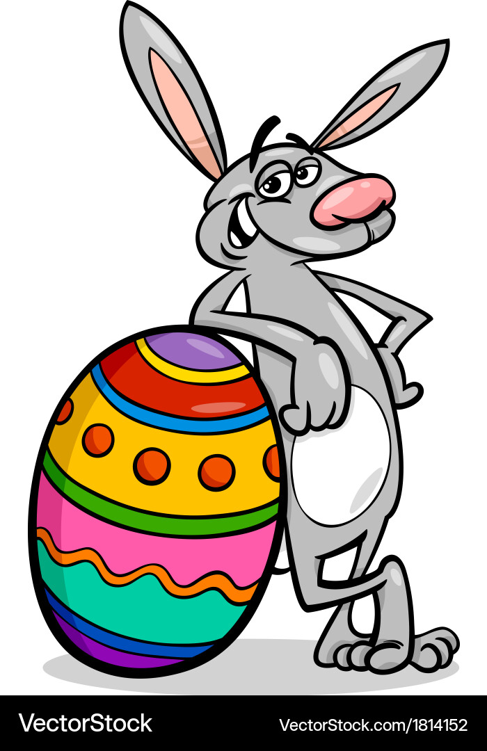Bunny and easter egg cartoon Royalty Free Vector Image