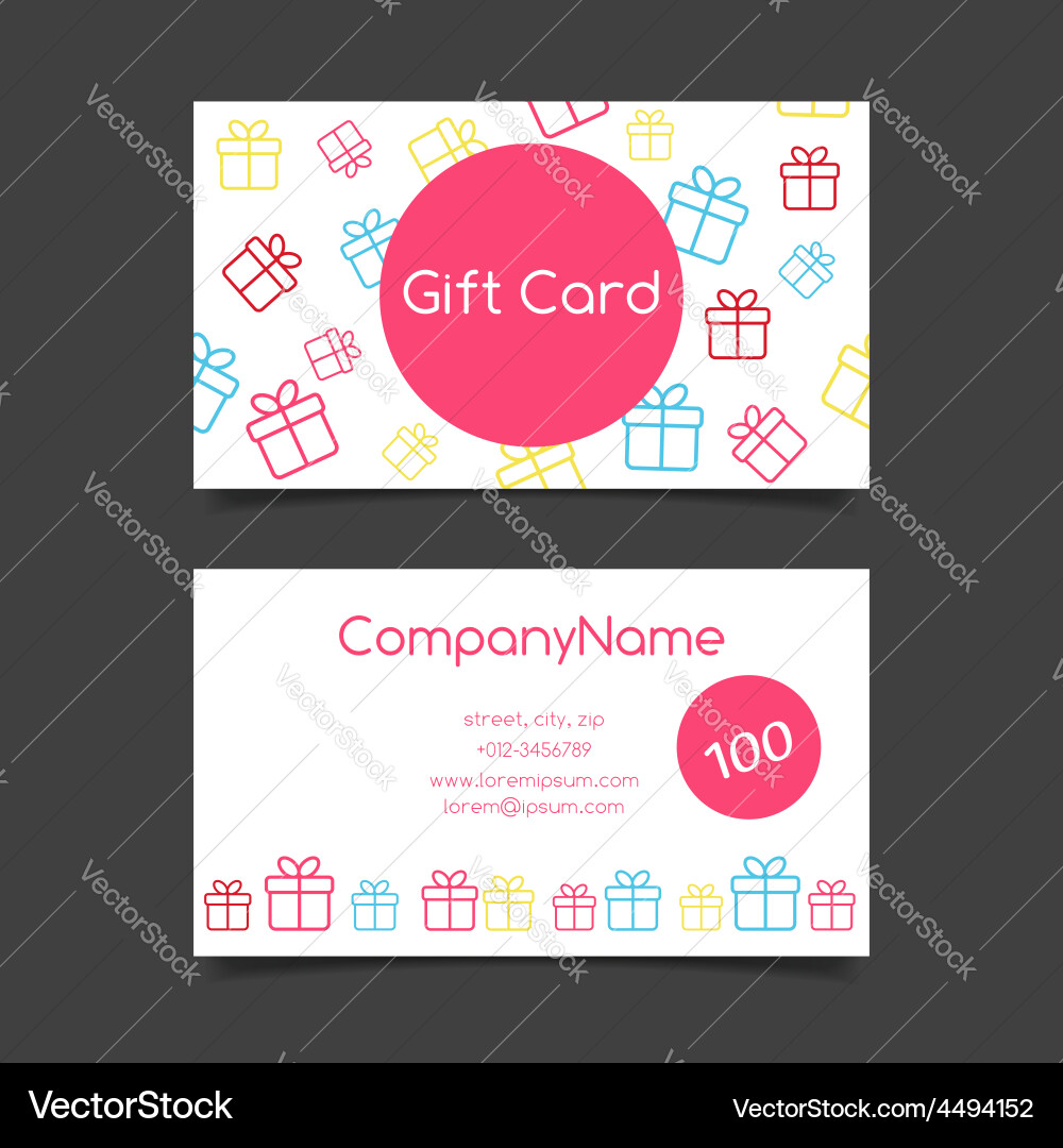 Gift card template Royalty Free Vector Image - VectorStock