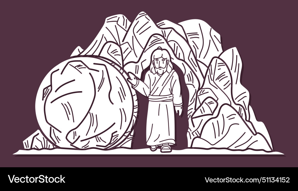 Jesus risen from the dead Royalty Free Vector Image