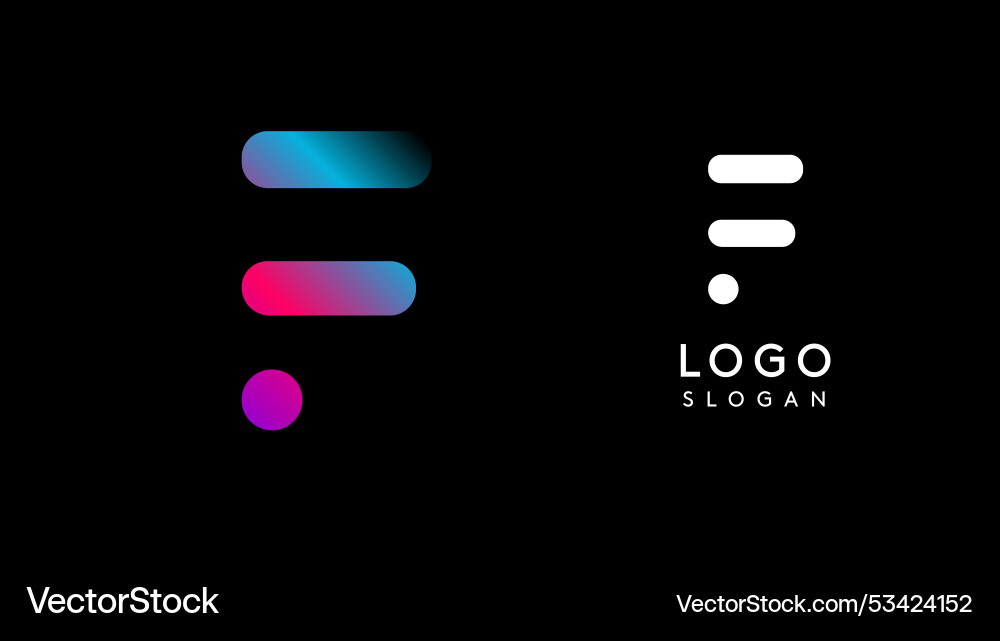 Minimalist geometric letter f bold rounded icon Vector Image