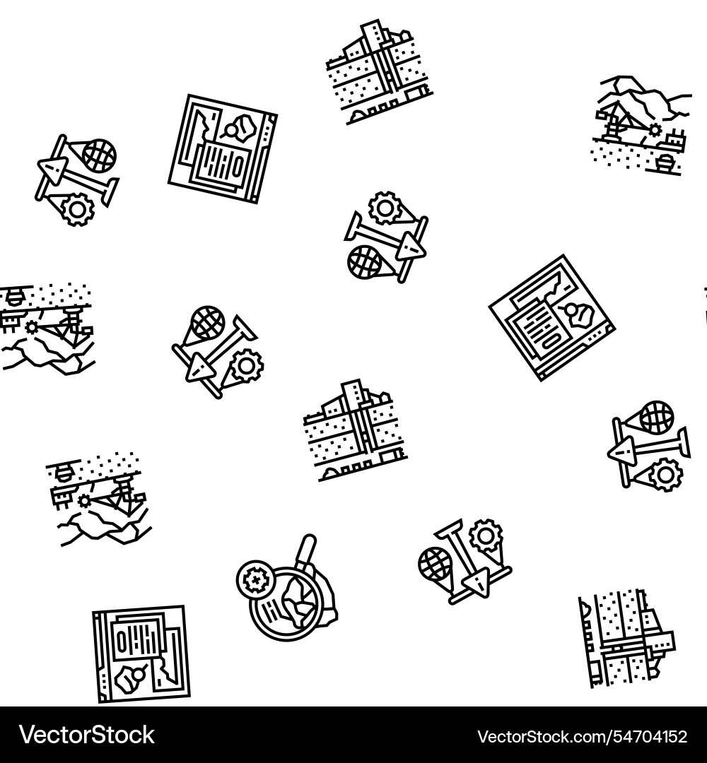 Mining engineer geology seamless pattern Vector Image