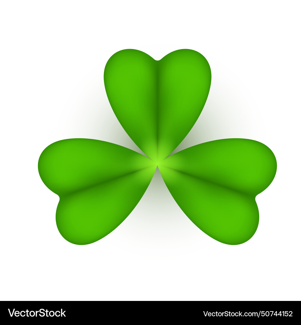 Realistic shamrock icon clover three leaves logo Vector Image