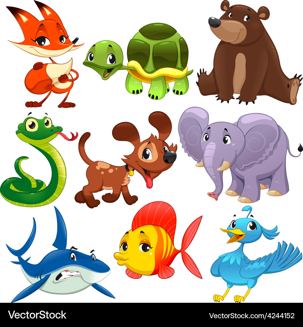 Set of animals Royalty Free Vector Image - VectorStock